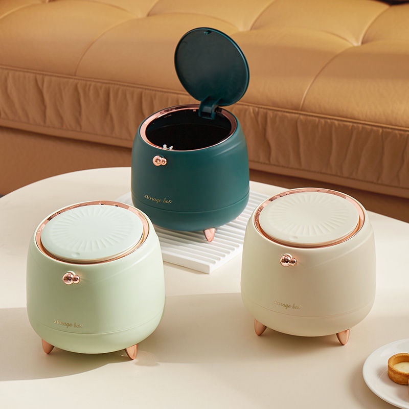 Light luxury desktop trash can pop-up lid trash can with lid trash can ...