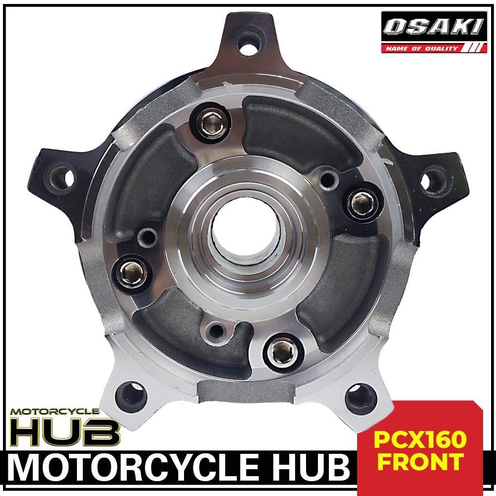 Osaki PCX160 [Honda] Wheel Mirror Chrome Hub (Hub Set / Front Hub ...