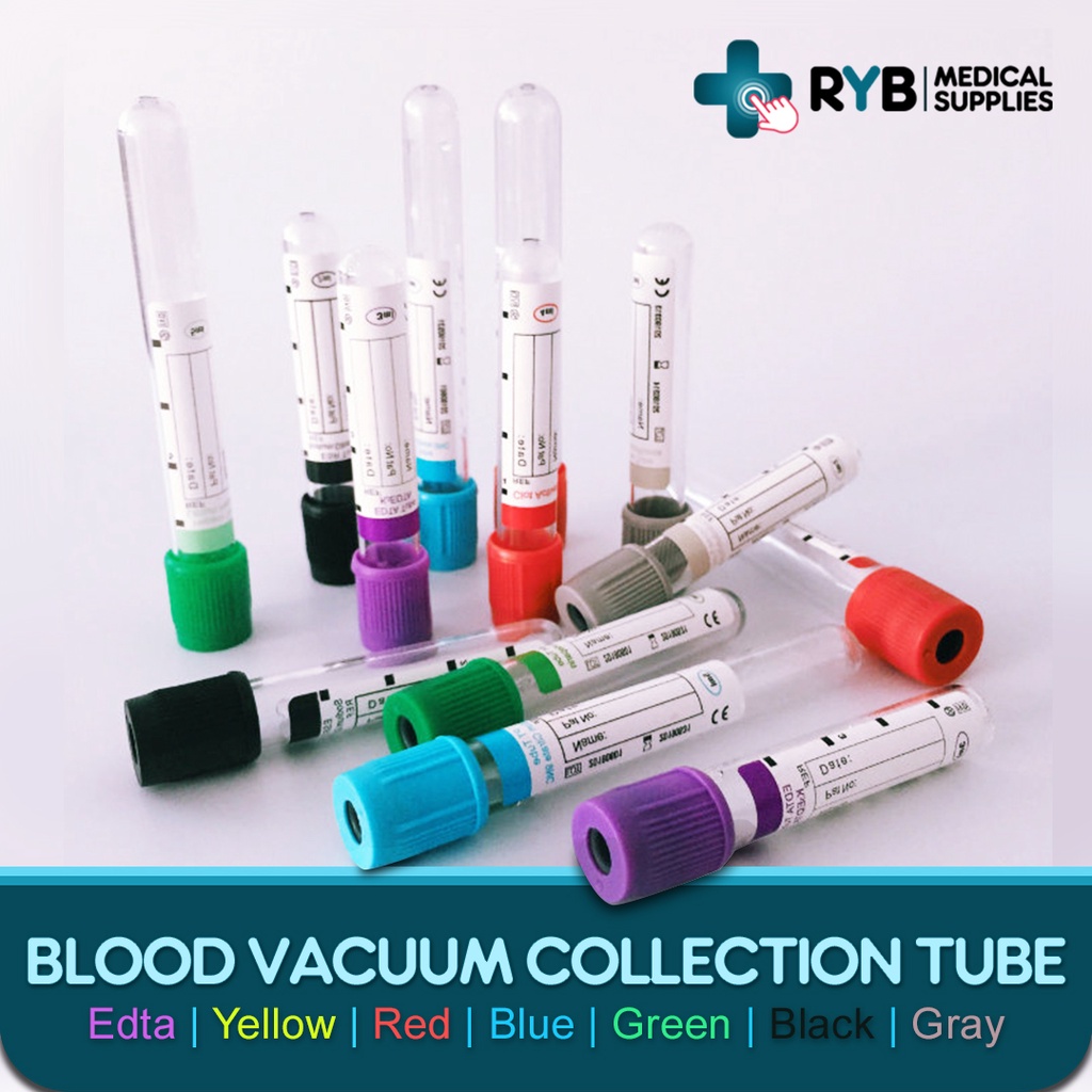 Blood Vacuum Collection Tube/ Edta, Red, Yellow, Green, Blue Top 3ml ...