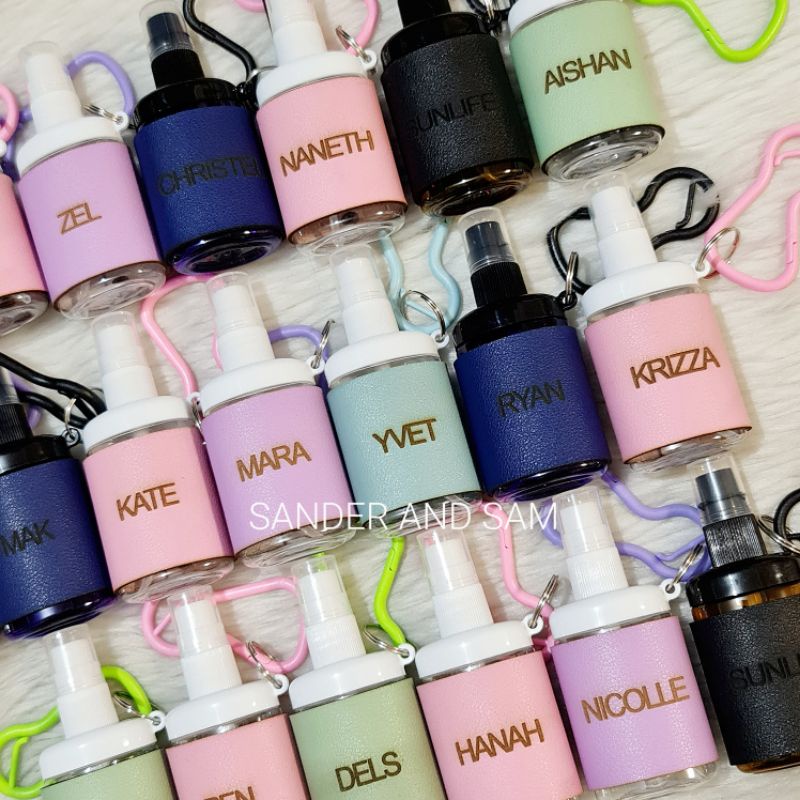 Personalized 40 ml Alcohol Sprayer Keychain Mini Sprayer LEATHER or ...