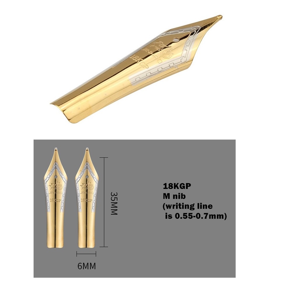 1pcs Jinhao Original Nib for Fountain Pens, 18KGP M, 0.38mm F, EF Tip ...