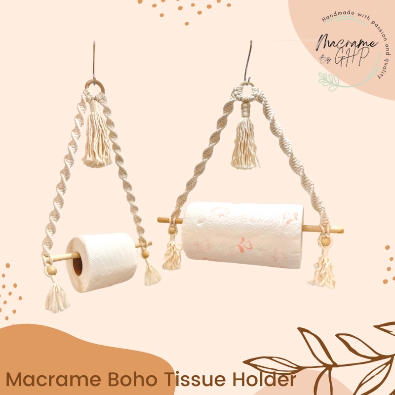 Macrame Boho Nordic Tissue Holder Organizer | Shopee Philippines