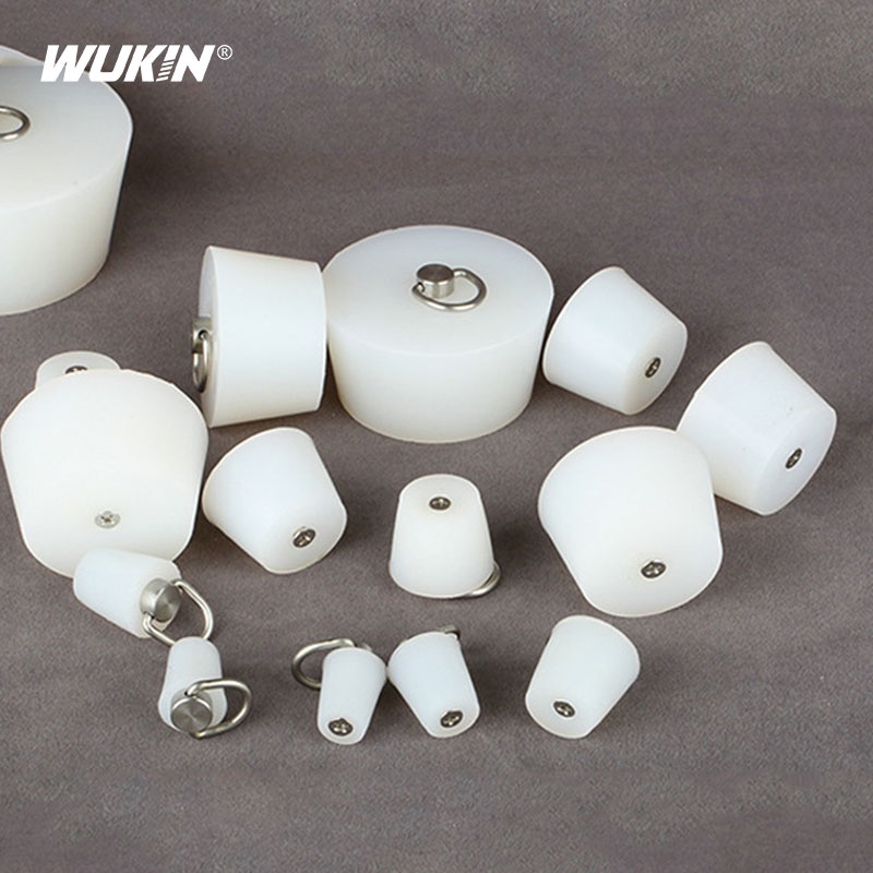 1Pc Silicone Plug with Steel D Shape Handle Clear Conical Rubber ...