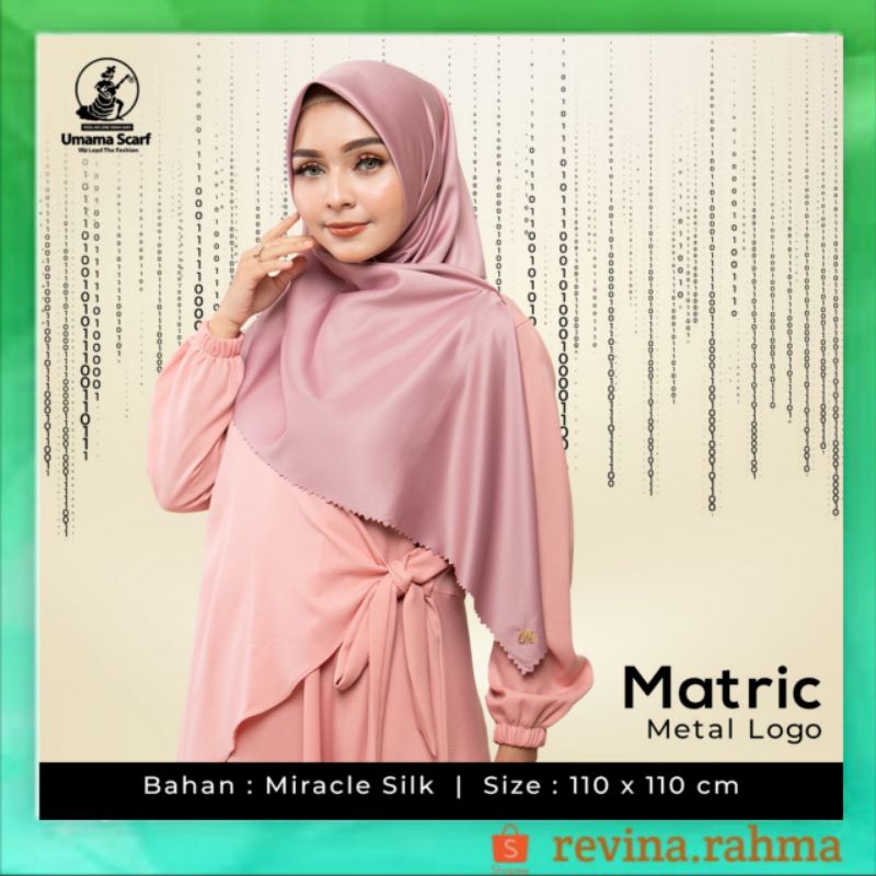 Rectangular Hijab Matric Metal Logo Umama Scarf 110x110, Quadrilateral ...