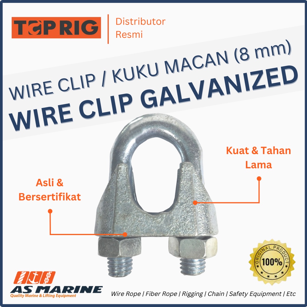 Wire Clip / Tiger Nails / Sling Clamps Galvanized TOPRIG 8 mm | Shopee ...