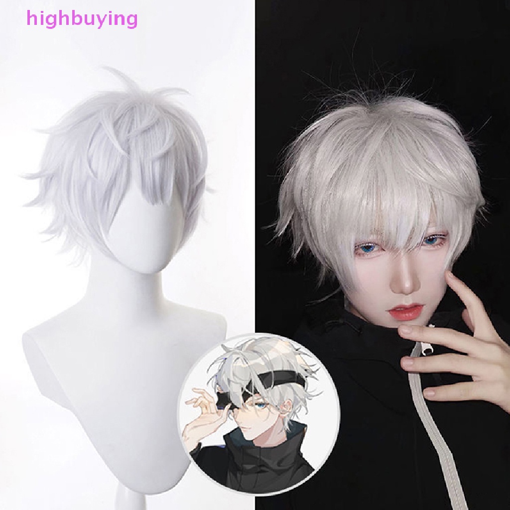 HBPH Anime Jujutsu Kaisen Gojo Satoru Cosplay Wigs Short Hair Wigs ...