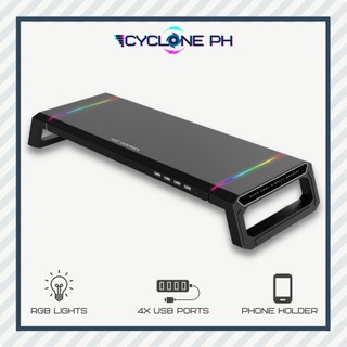 [Cyclone PH] RGB Foldable Monitor Riser Stand Multifunction with USB ...