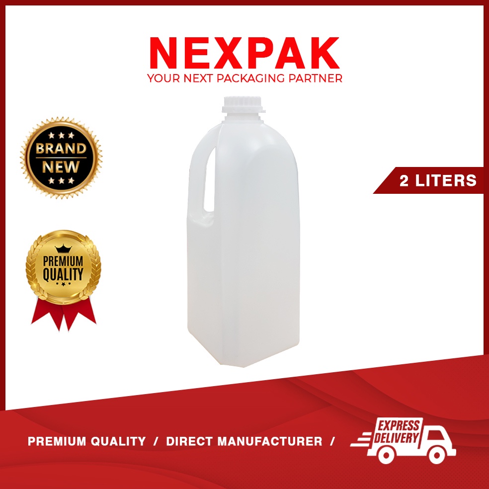 2L HDPE Gallon Square Empty Container Food Grade with Tamper Proof ...