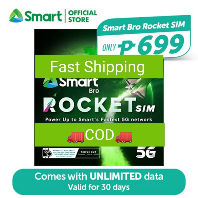 (COD)Smart Rocket Sim (Unli Data 30 Days) | Shopee Philippines