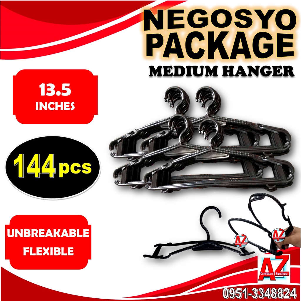 UNBREAKABLE Hanger 144 PCS/ 12 Dozen- Negosyo Bundle-For Adults-Size 13 ...
