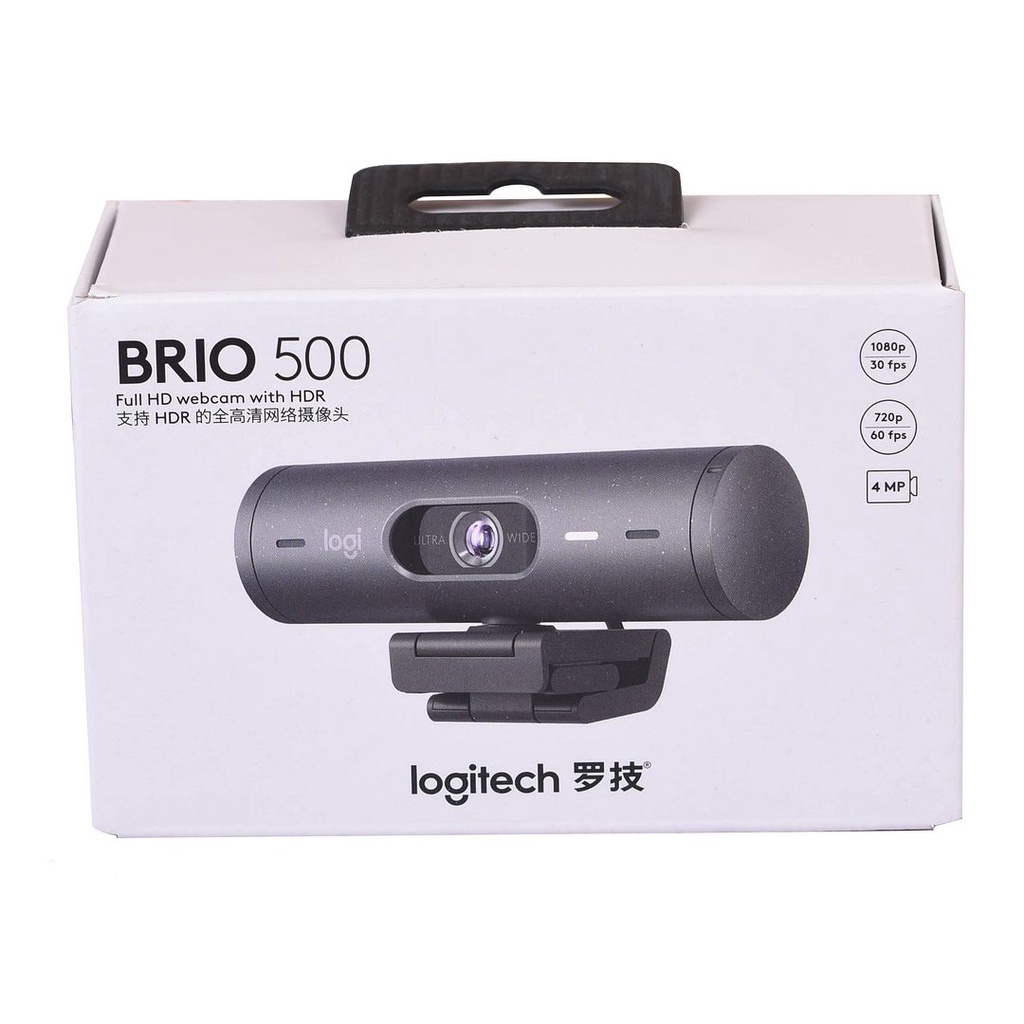 Logitech BRIO 500 (Graphite) USB-C Full HD 1080p Webcam with HDR, 960 ...