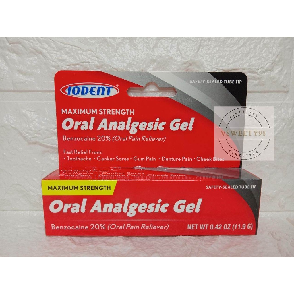 Iodent Oral Analgesic Gel for Toothache, Canker Sores etc. (11.9g ...