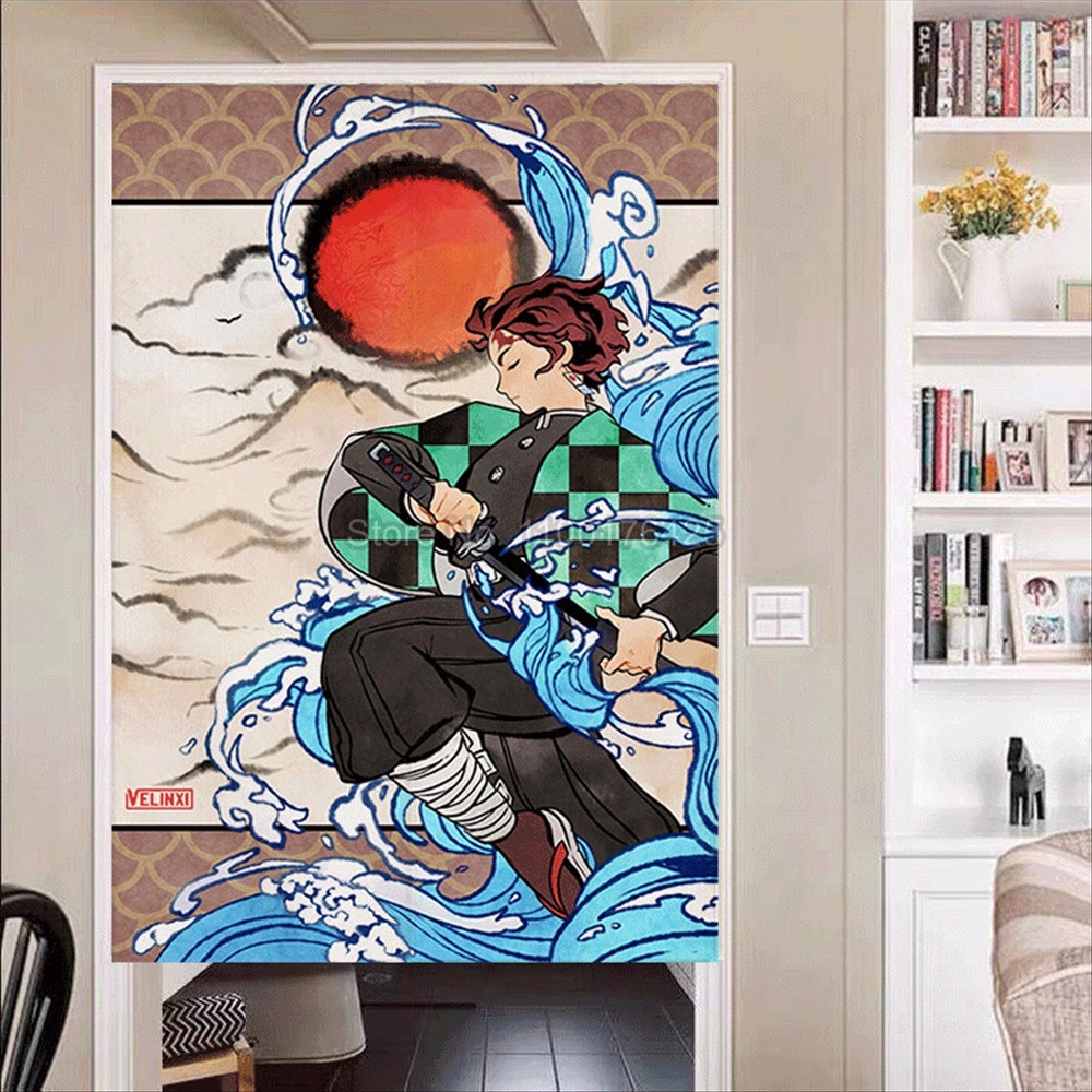 Japanese Noren Door Curtain Anime Demon Slayer 3D Print for Coffee Shop ...