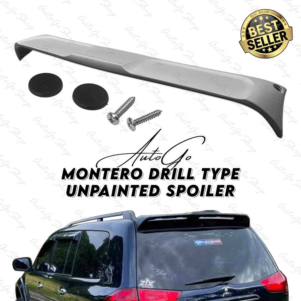 Mitsubishi Montero 2009-2015 Drill Type Rear Trunk Spoiler (Unpainted ...