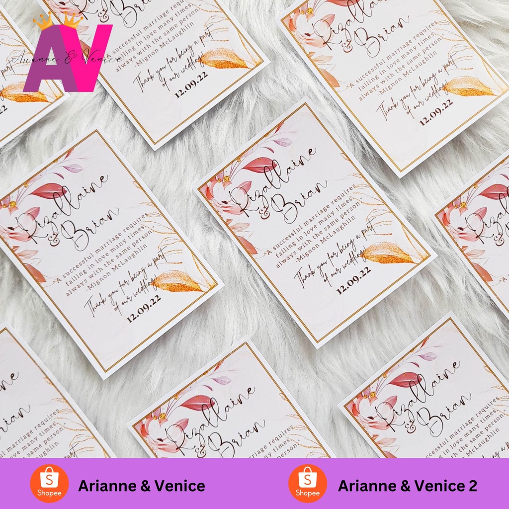 Customized Thank You Tags Souvenir Tags Wedding Tags Order Tags Hang ...