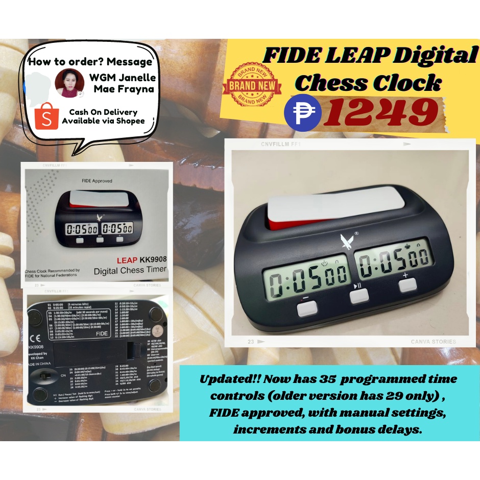 FIDE LEAP Digital Chess Clock 2021 edition | Shopee Philippines