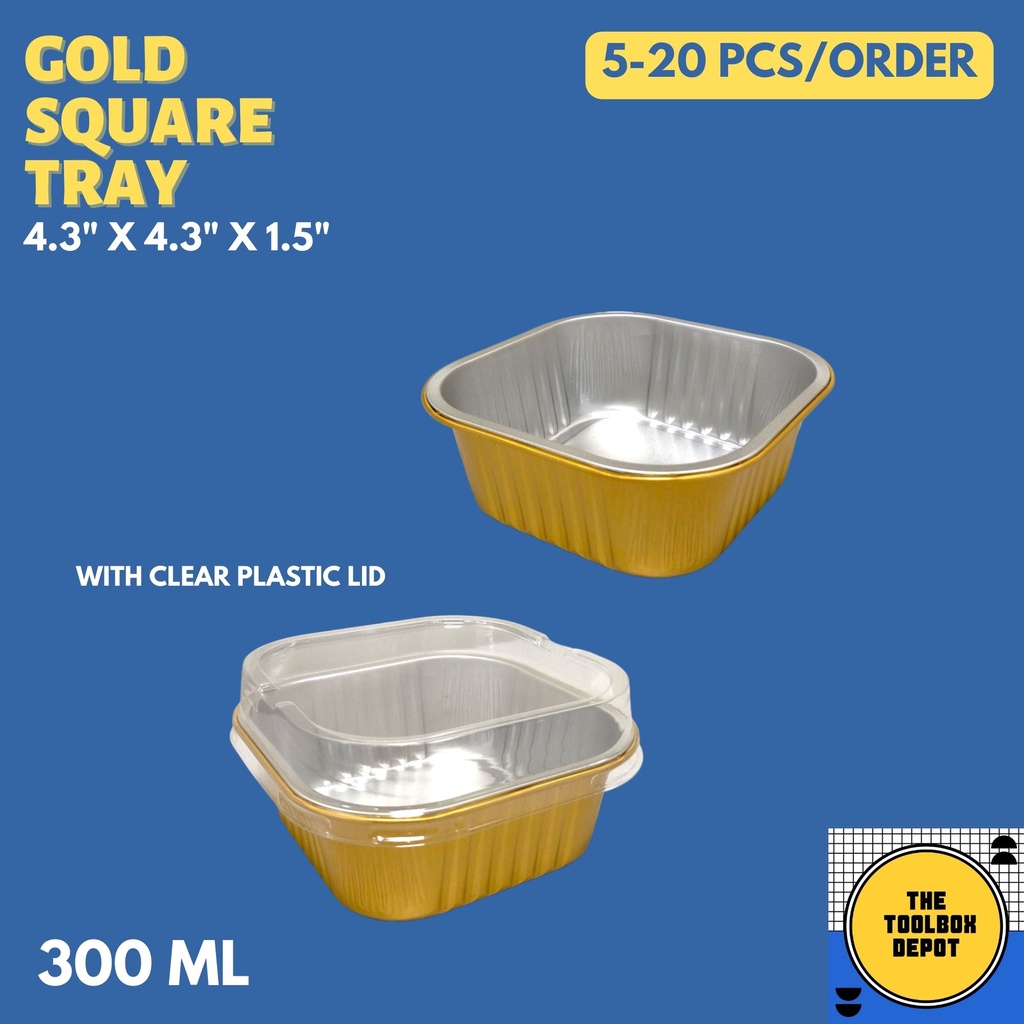 Gold Aluminum Tray with Lid Premium Trays HEART & RECT [5/10/20pcs](200 ...
