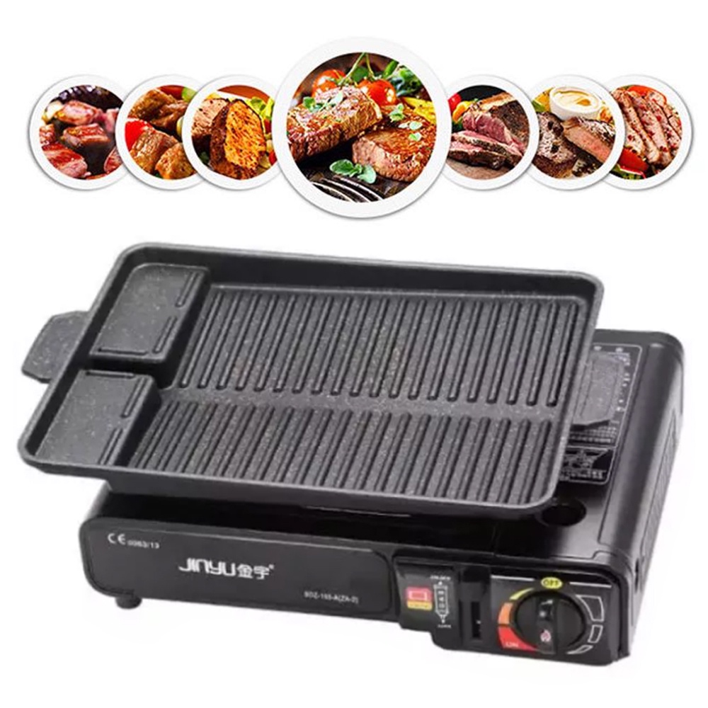 2in1Set Korean Griller Pan Bbq Grill Non-Stick Pan /Yakiniku Portable ...