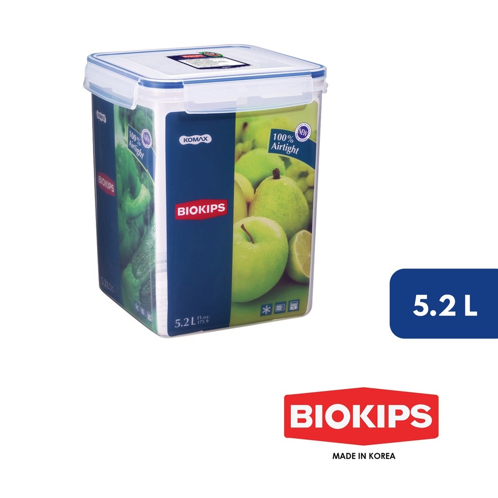 Biokips Square Food Storage Container 5.2L | BPA Free | 100% Airtight ...