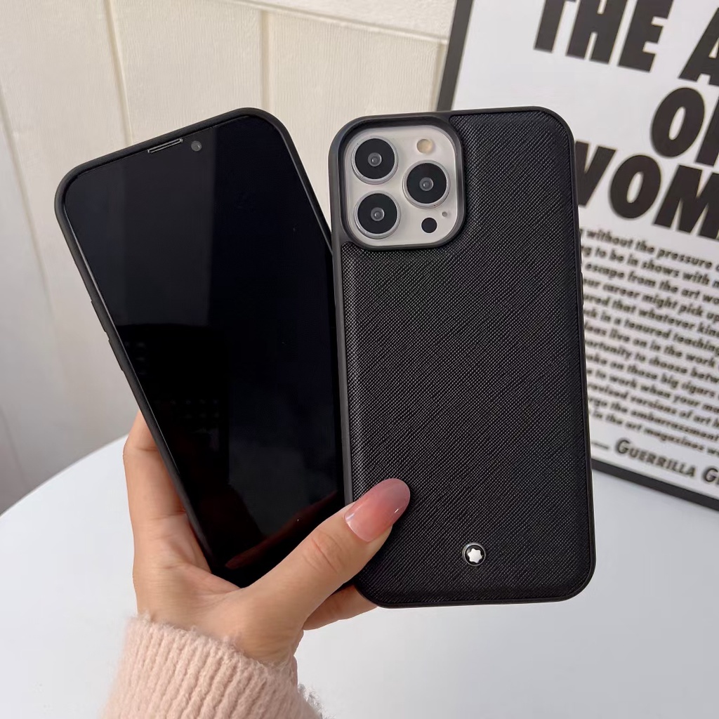 Luxury Brand Montblanc Leather case for iPhone 16 pro max 14 11 12 13 ...