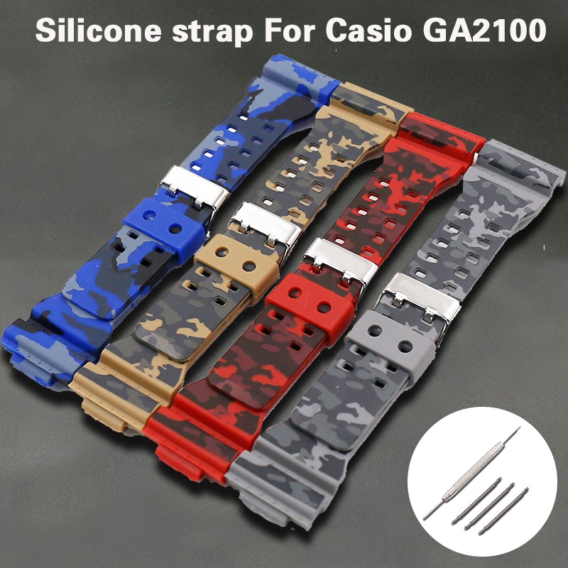 Camouflage Silicone Watch Strap For Casio G-SHOCK GA-110 GA100 GA120 GA ...
