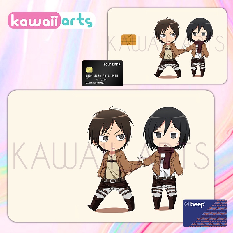 Attack On Titan AOT - Anime - CARD SKIN STICKERS ( ATM / BANK / BEEP ...