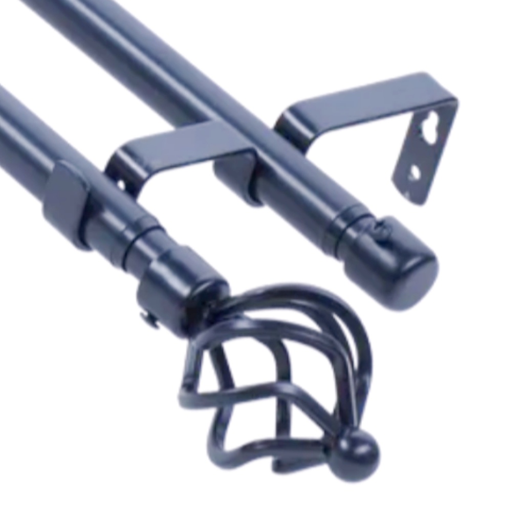 Home Decorative Double Rods Adjustable Extendable Thick Modern Curtain ...