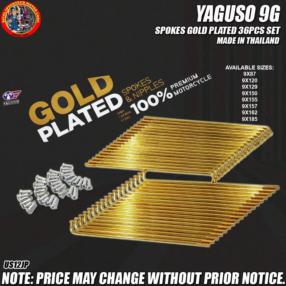 YAGUSO SPOKES GOLD PLATED 36 PIECES (US12JP) | Shopee Philippines