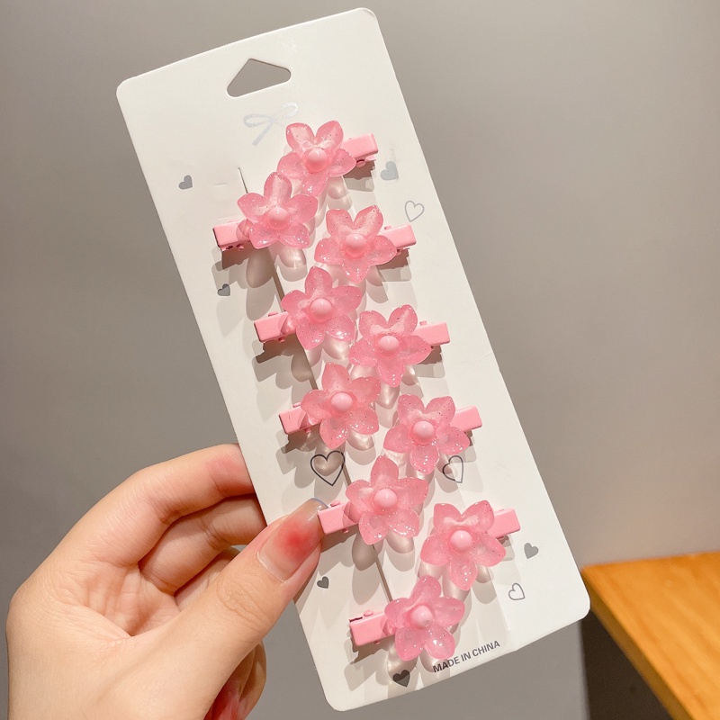 10 Pcs Korean Hair Clip Set Sweet Girl Sakura Mini Flower Hair Clamp ...