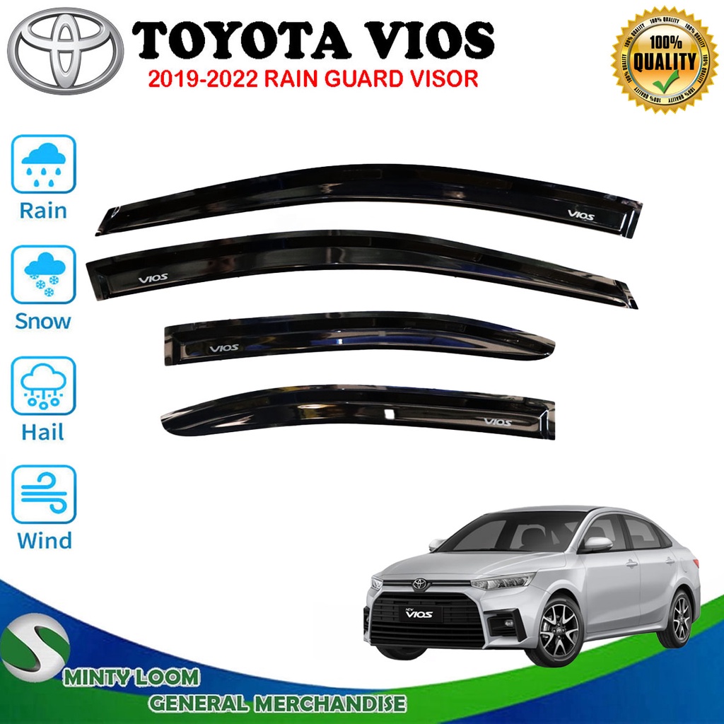 Toyota Vios Gen 4 (2019-2022) Rain Guard Window Visor | Shopee Philippines