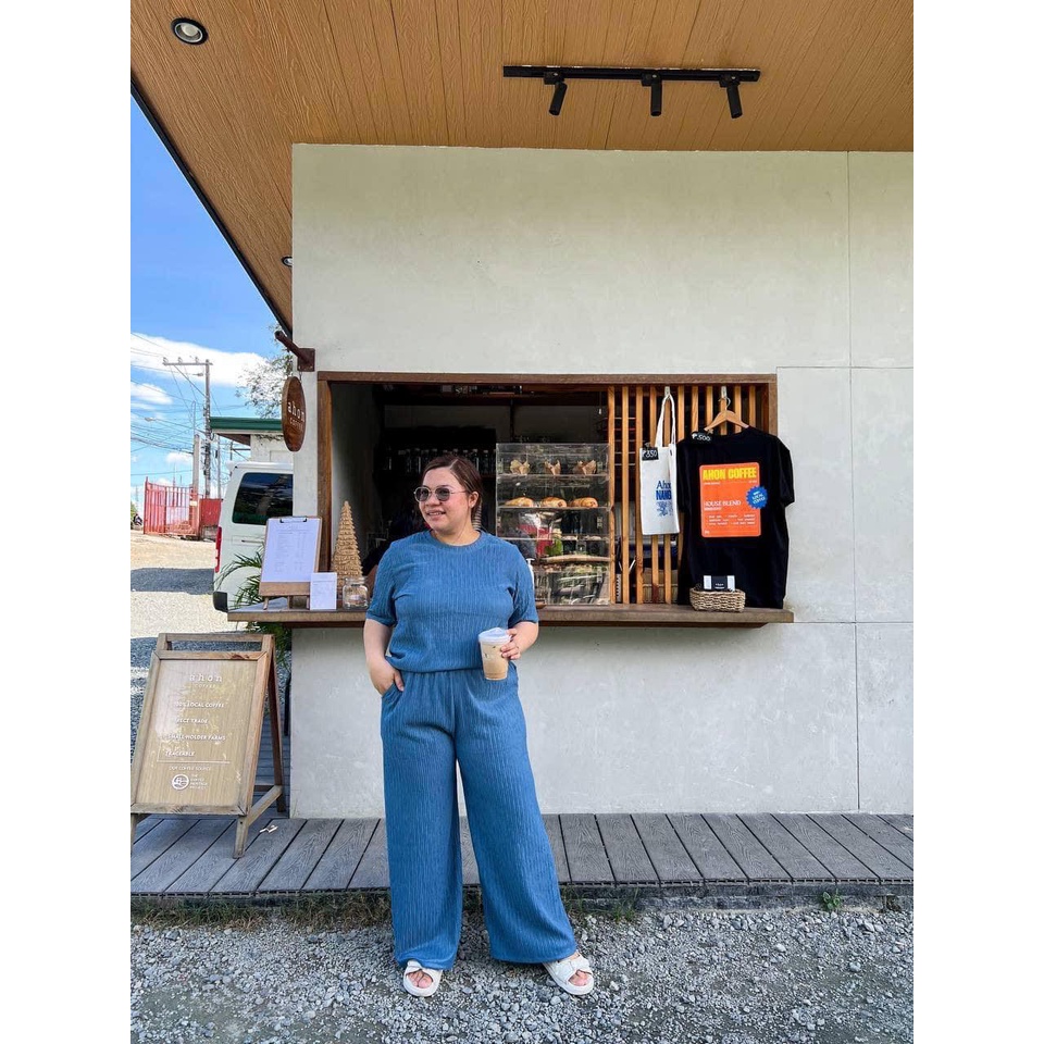 PLUS SIZE TERNO RHIAN TERNO FOR MEDIUM TO XL BARK CREPE TOP AND PANTS ...