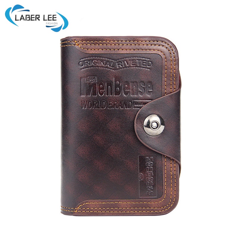 LABER LEE Wallet For Men Pu Leather Trifold Card Short Pure | Shopee ...