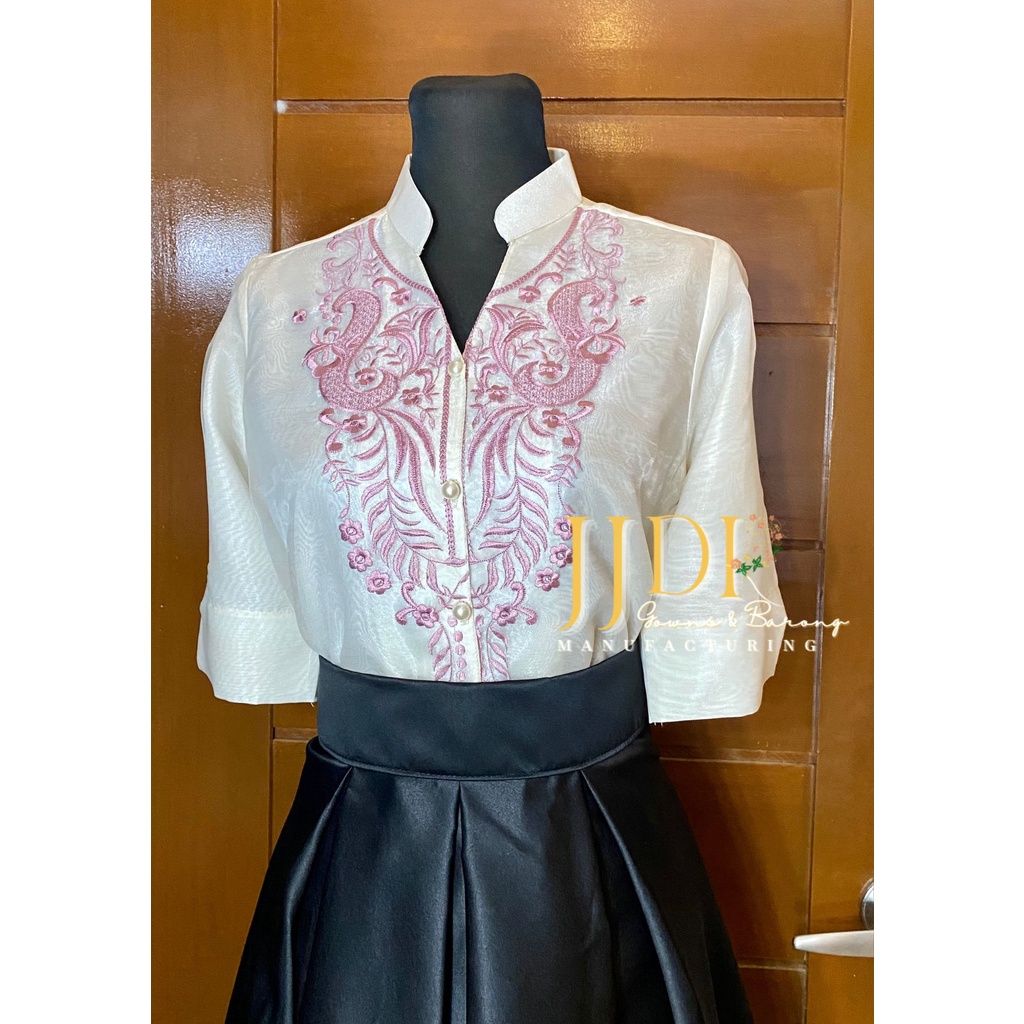 OLD ROSE EMBROIDERY MODERN LADY BARONG WITH GINA LINING (sold ...