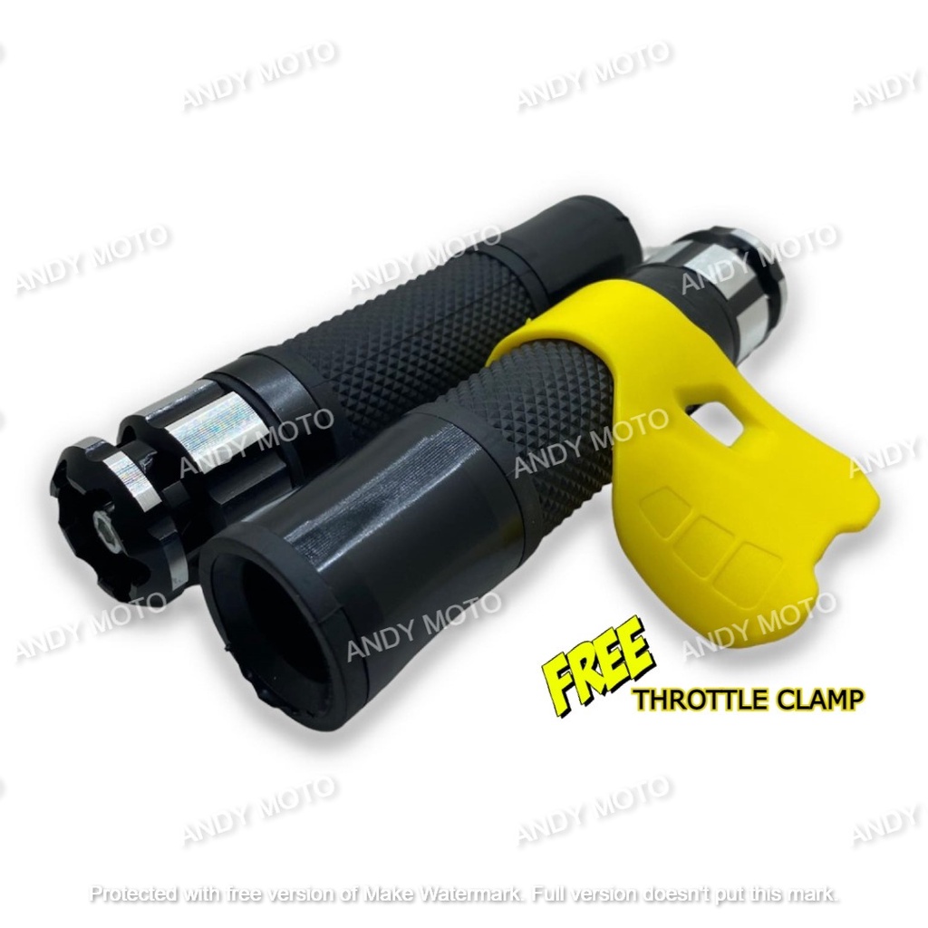 Kawasaki CT100 | UNIVERSAL HANDLE GRIP BLACK SILVER STEEL BAR END W ...