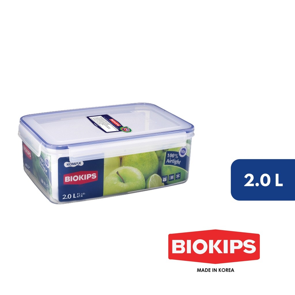 Biokips Rectangular Food Storage Container 2L BPA Free Airtight And ...