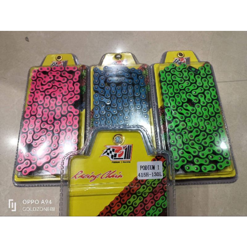 MOTORCYCLE COLORED CHAIN MADE IN THAILAND SIZE: 415 & 428 | Shopee ...