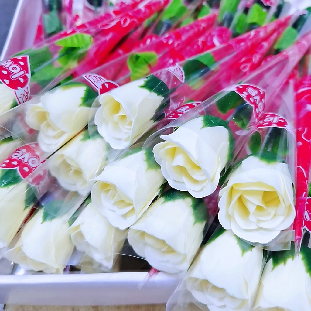 Sale 12pcs rose soap flowers 15inches/ Valentine's Day Rose flower ...
