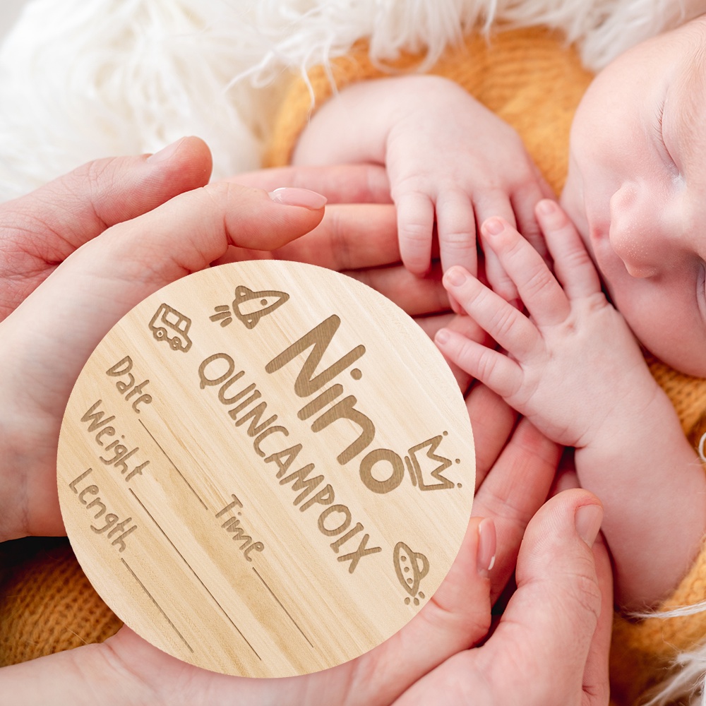 Personalized Baby Birth Announcement Sign Newborn Wooden Board Custom ...