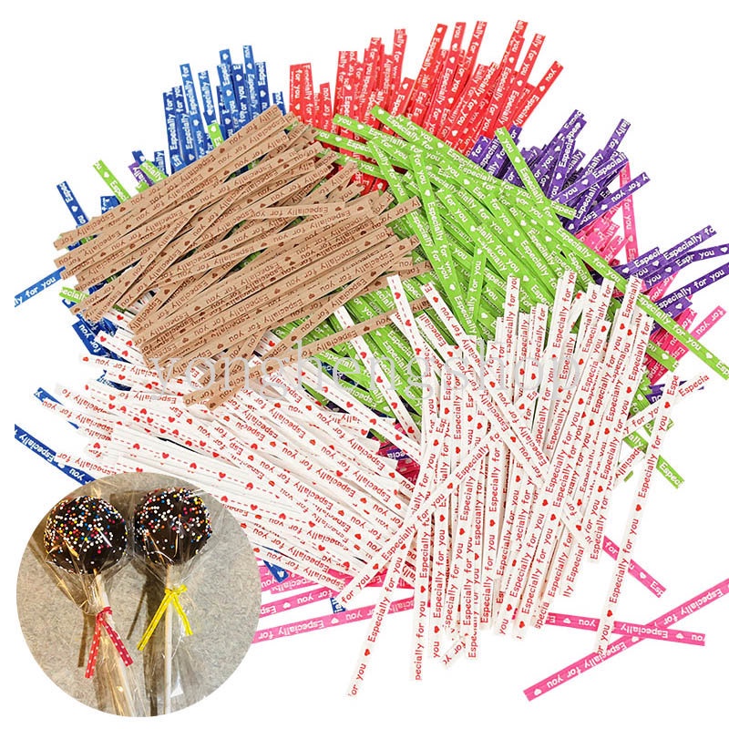 100pcs/set 10cm Kraft Paper Gift Packing Ties DIY Wrapping Twist Ties ...