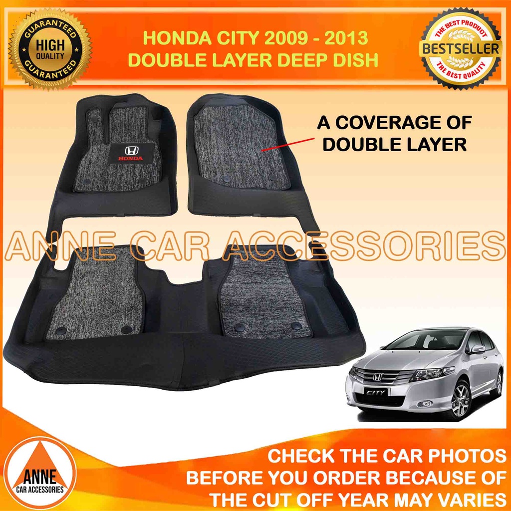 Double Layer 7D Deep Dish Matting for Honda City 2009 - 2013 / 2014 ...
