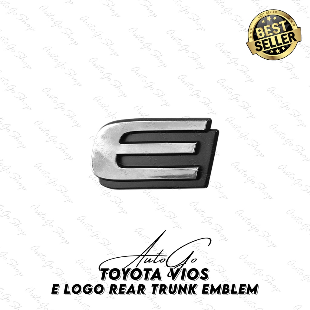 E-Logo Rear Trunk Emblem For Toyota Vios 2013-2021 Gen 3 (Chrome in ...