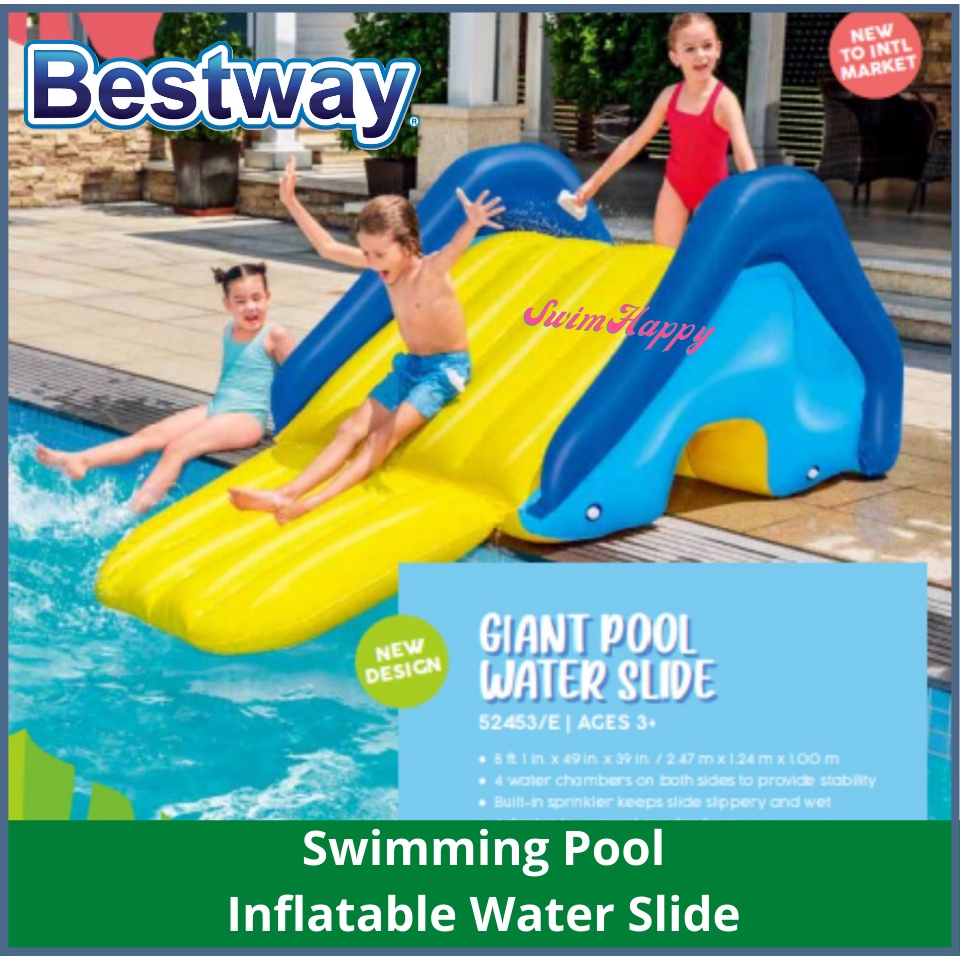 SwimHappy Bestway Giant Inflatable Pool Water Slide 2.47m (8'1") Age 3 ...