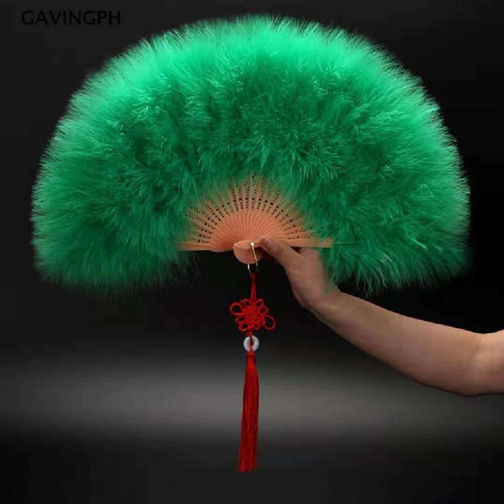 [GAVFACC] Feather Folding Fan Japanese Sweet Fairy Girl Gothic Court ...