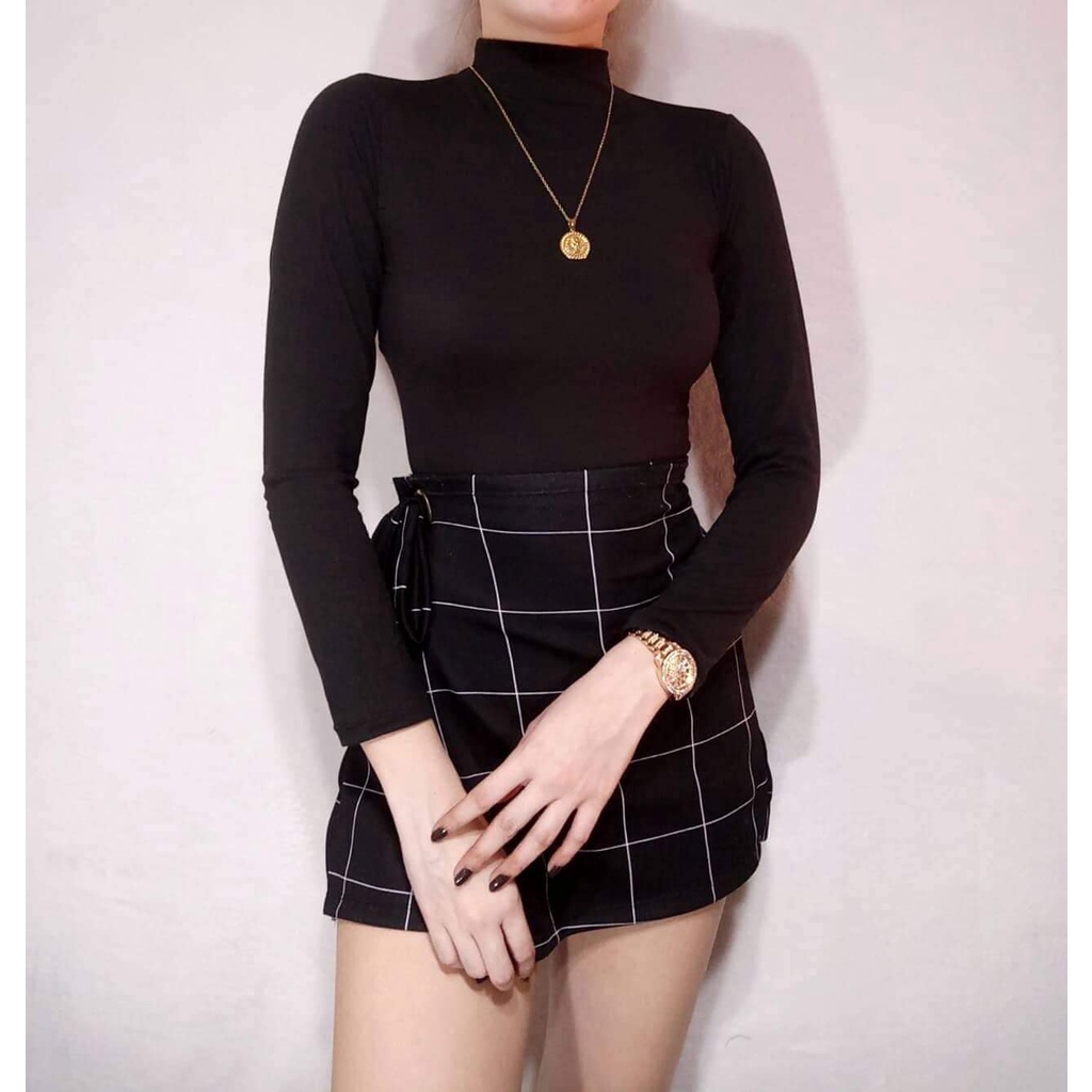 JER-JEN TURTLE NECK LONG SLEEVE CROP TOP/SEXY FASHIONABLE KOREAN STYLE ...