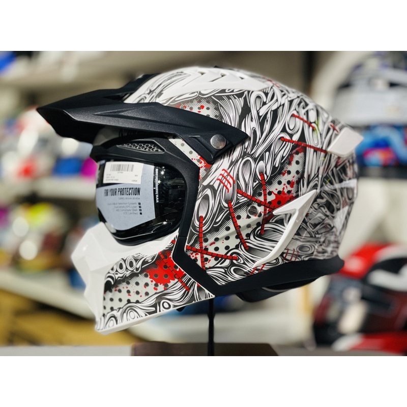 SPYDER NEO CORE Dual Sport Helmet + 2 Spare Visor (SHRED) | Shopee ...