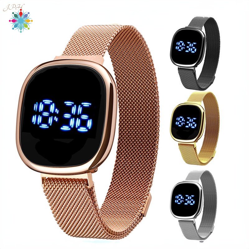 LED Touch Screen Magnetic Buckle Digital Watch Fashion Stainless ...