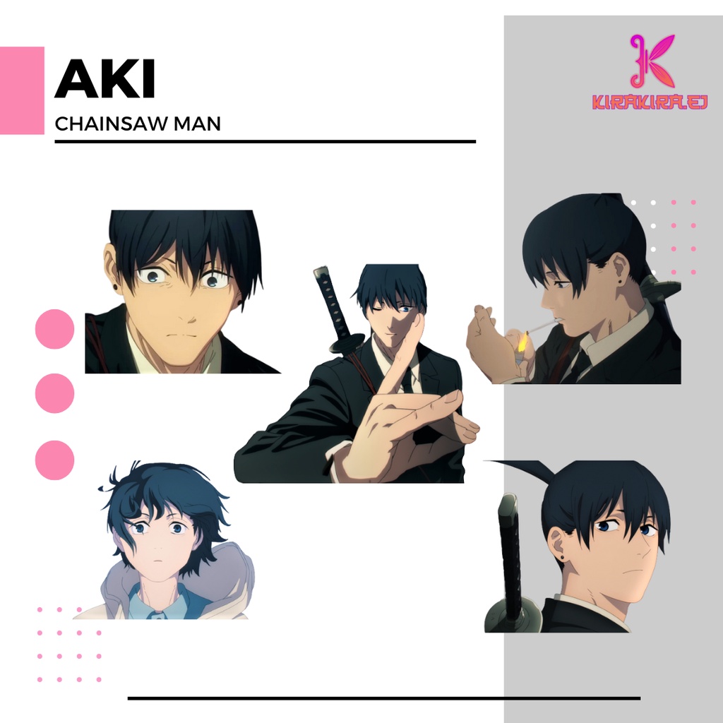 STICKER Aki Chainsaw Man Vinyl Water Proof Anime Sticker | Shopee ...