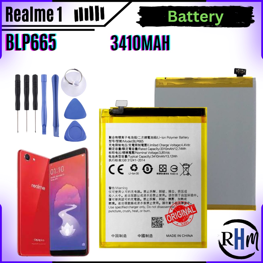REALME 1, F7 Youth Battery Model BLP665,Original Equipment Manufacturer ...