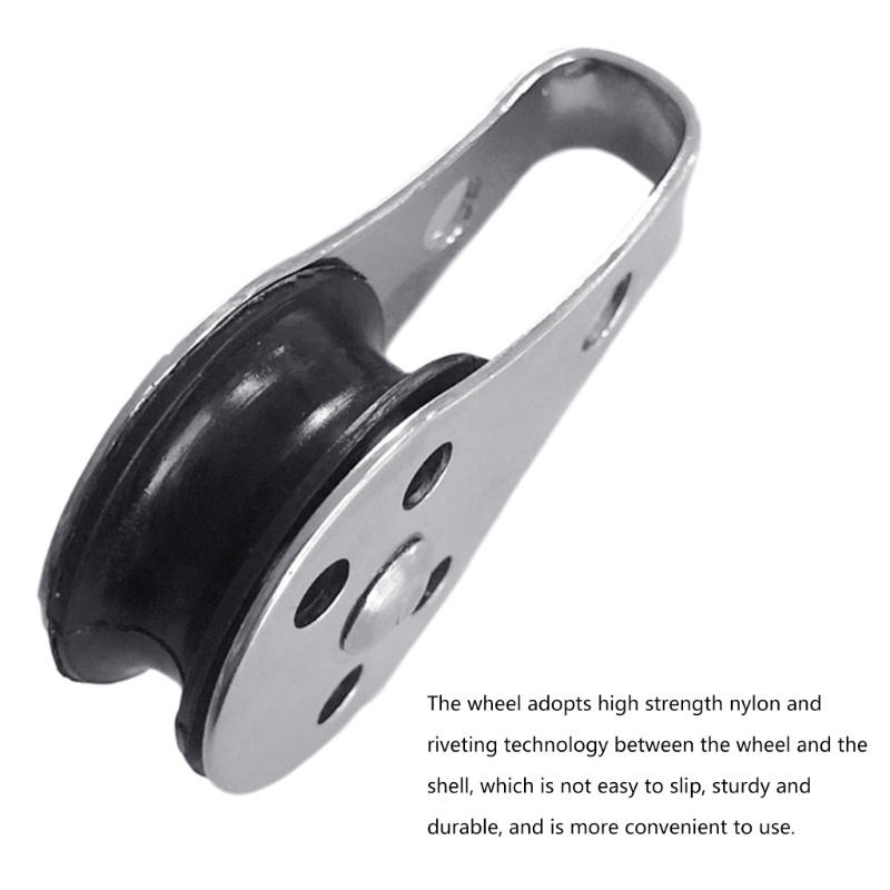 ADD 2x Stainless Steel Pulley Single Double Wheel Swivel Lifting Rope ...