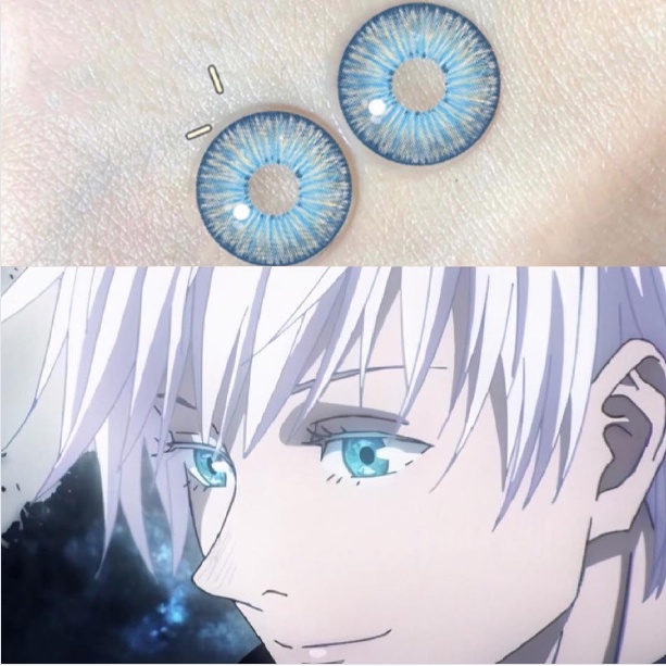 【graded Lens】UYAAI 1 Pair Yearly Gojo Satoru Cosplay Contact Lenses ...